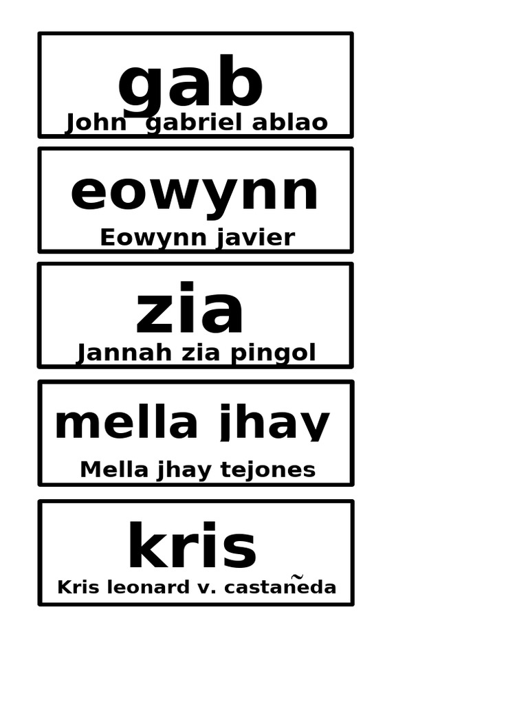 Name Tags | PDF