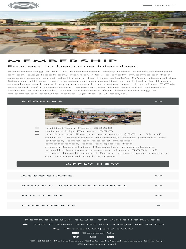 Membership - Petroleum Club of Anchorage | PDF