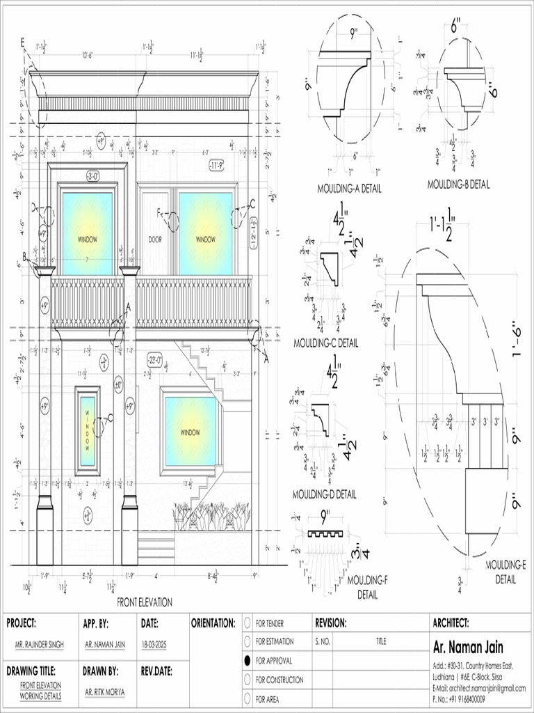 Front Elevation Working Details | PDF