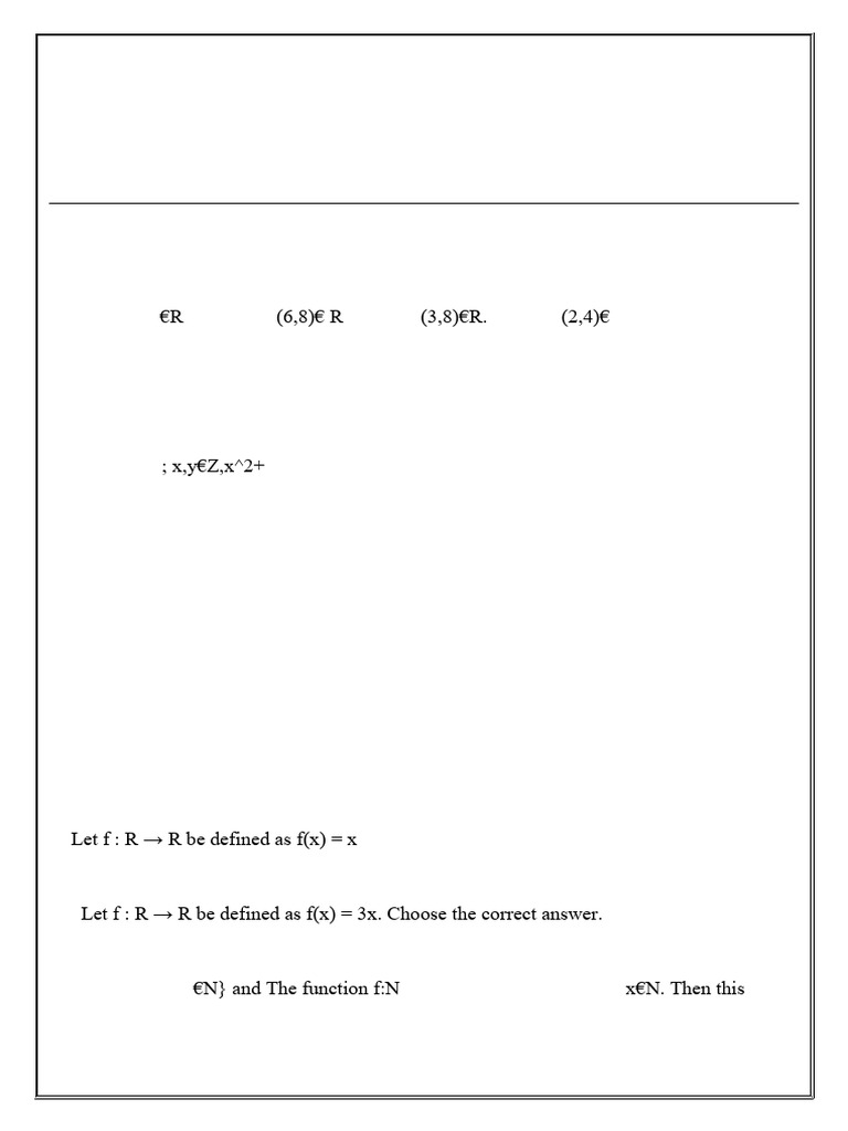 Class XII Mathematics Relations & Functions Worksheet | PDF | Mathematical Concepts | Mathematics