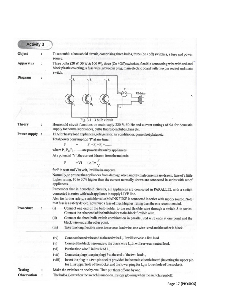 Class 12 Physics Activity | PDF