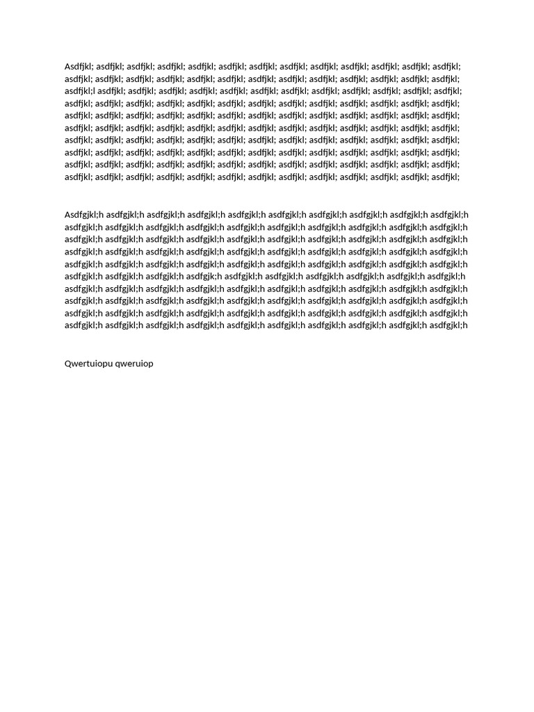Asdfjkl Typing Practice Document | PDF