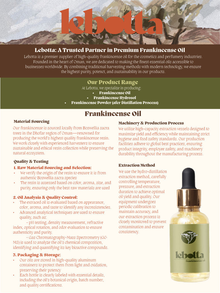 Premium Omani Frankincense Oil Quality | PDF | Hazard Analysis And ...