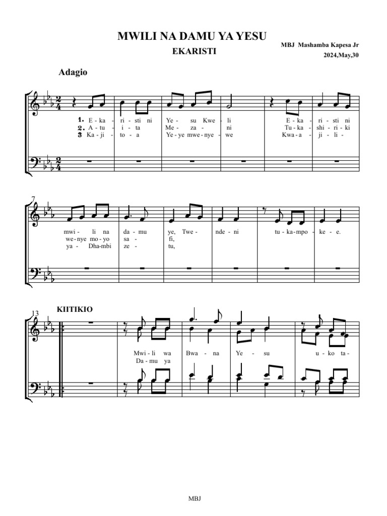 Mwili Na Damu Ya Yesu | PDF