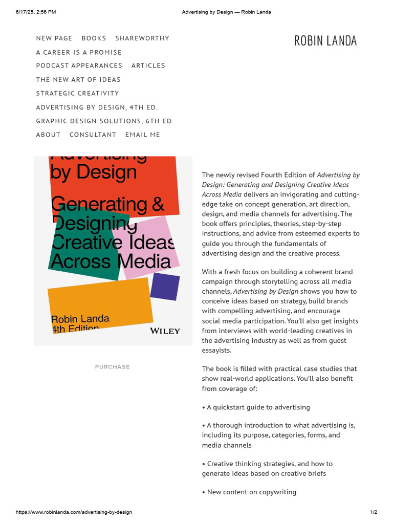 Advertising by Design - Robin Landa | PDF | Advertising | Brand