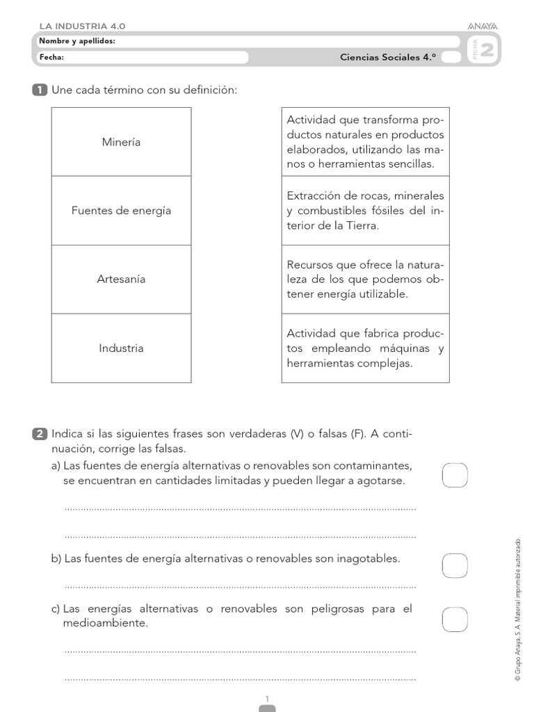 Fichas Repaso Tema 4 | PDF | Desarrollo energético | Energía renovable