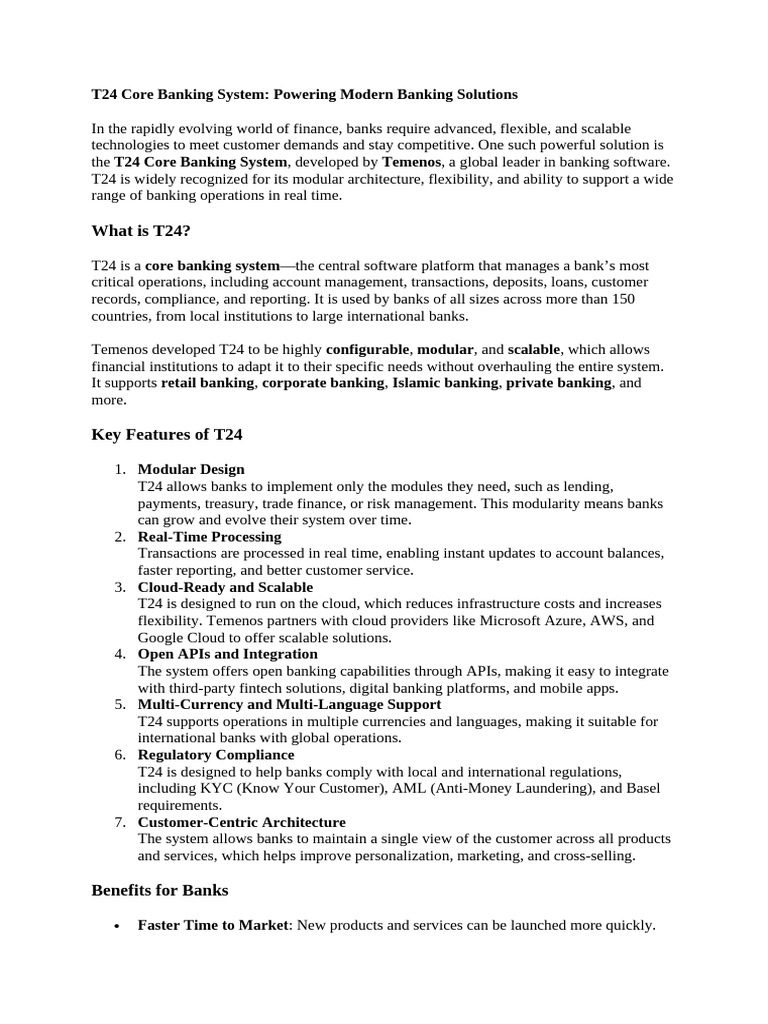 T24 Core Banking System Article 0002 | PDF | Banks | Cloud Computing