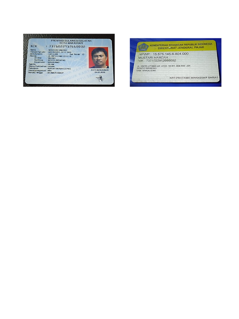 KTP Dan NPWP | PDF