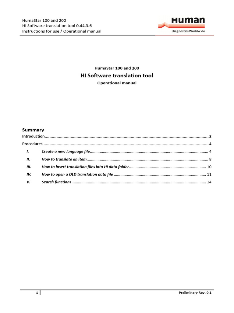 HumaStar 100/200 Translation Tool Manual | PDF | Computer File ...