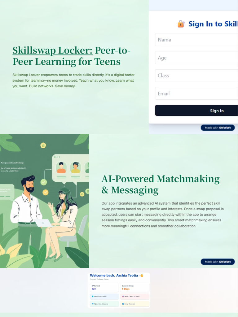 Skillswap Locker Peer To Peer Learning For Teens | PDF | Learning | Adolescence
