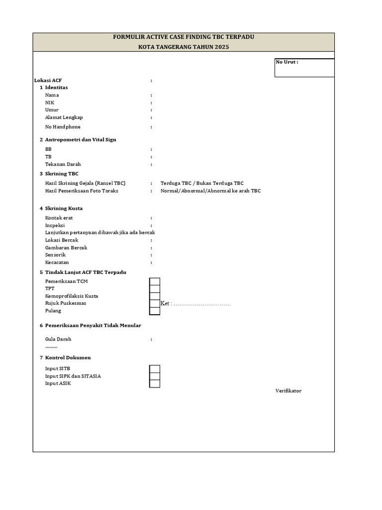 Formulir Skrining ACF TBC dan Kusta | PDF