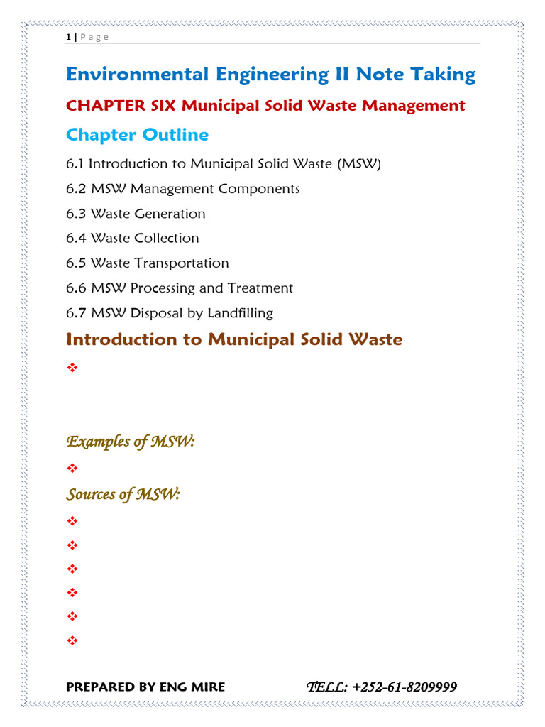 Municipal Solid Waste Management Guide | PDF | Municipal Solid Waste ...