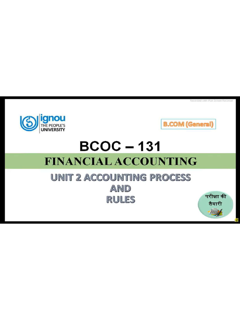 Unit 2 Accounting Process and Rules | PDF