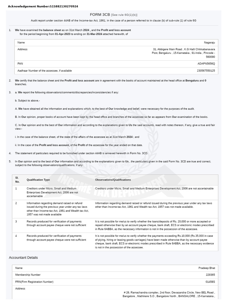 Lakshmi Bar - FY 2023-24 - BS 3 | PDF | Payments | Cheque