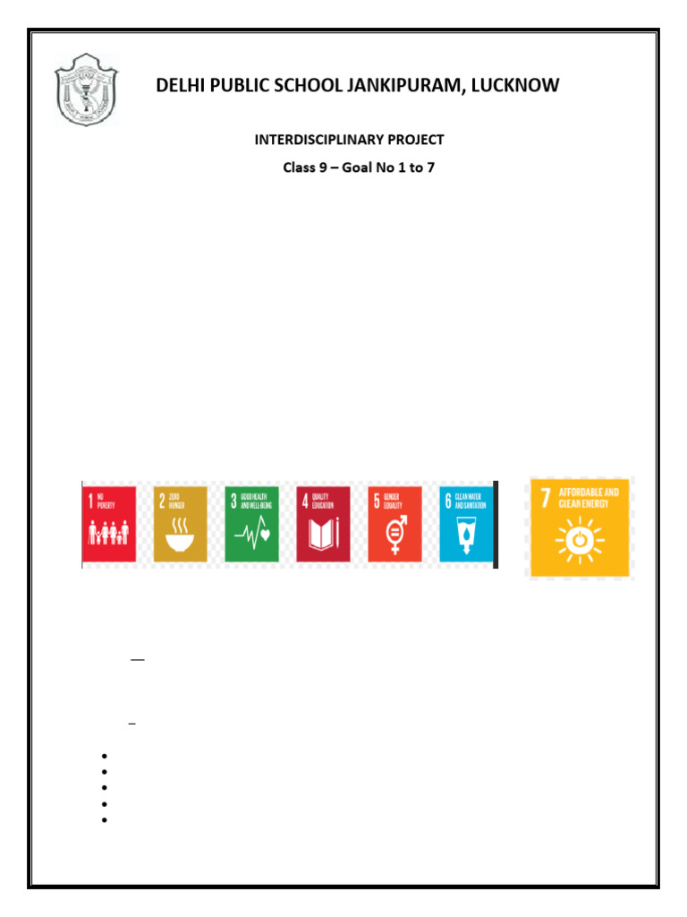 Interdisciplinary Project on SDGs for Class 9 | PDF