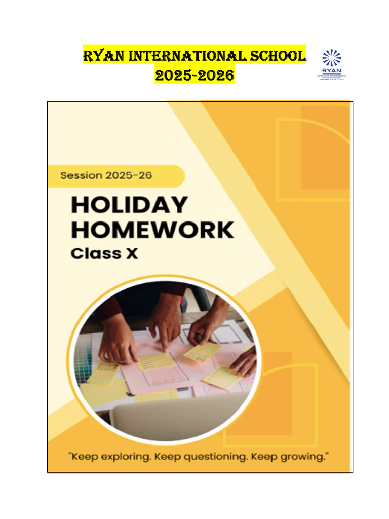 Class-X Summer HHW (2025-2026) | PDF