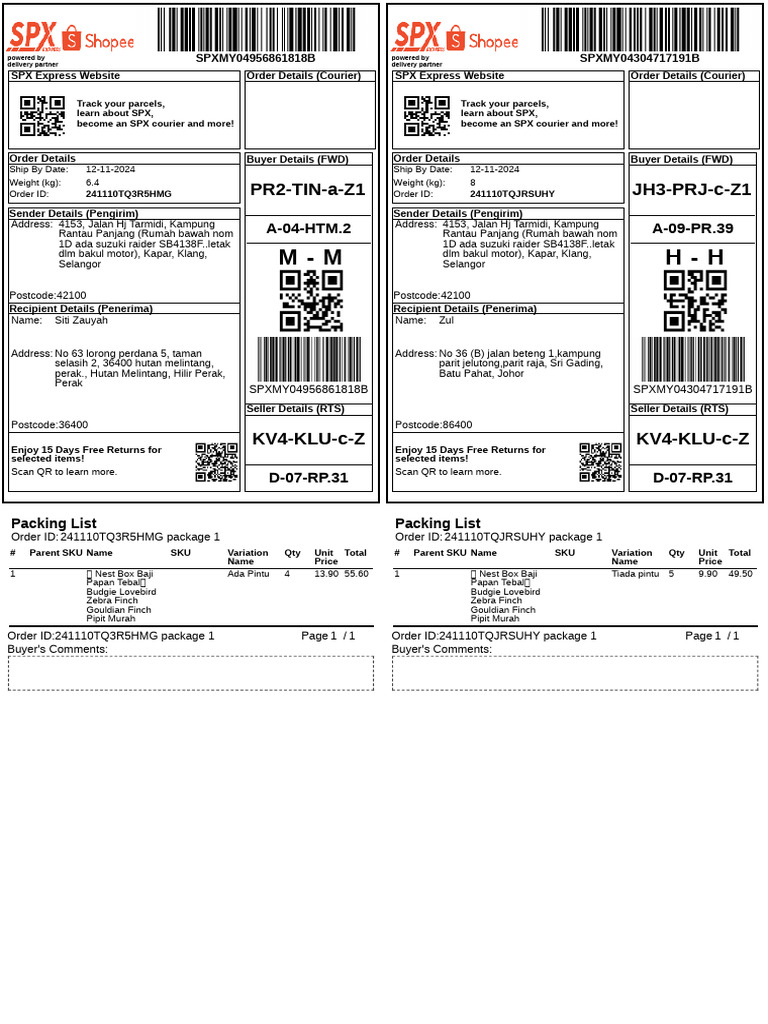 SPX Express Delivery Details for Rawang | PDF