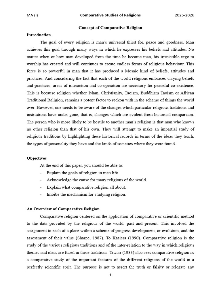 Comparative Religion Overview and Methods | PDF | Religious Studies | Truth