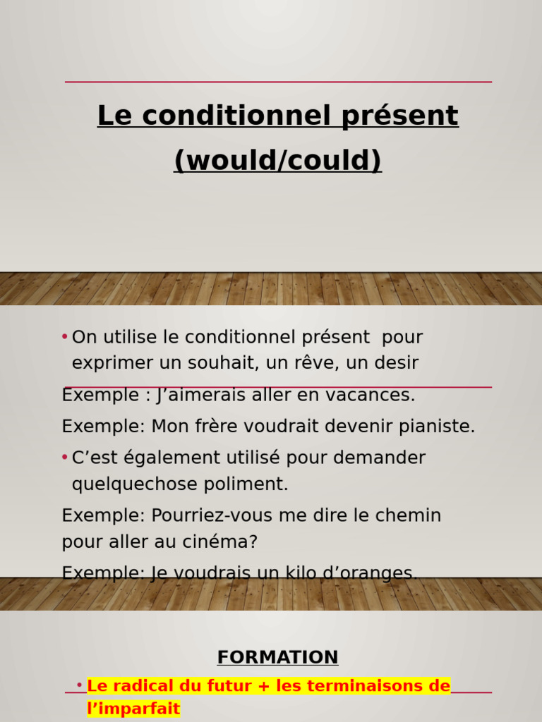Le Conditionnel Present Et Si Clauses | PDF