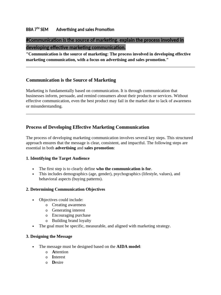 7TH SEM Advertising and Sales Promotion | PDF | Marketing ...