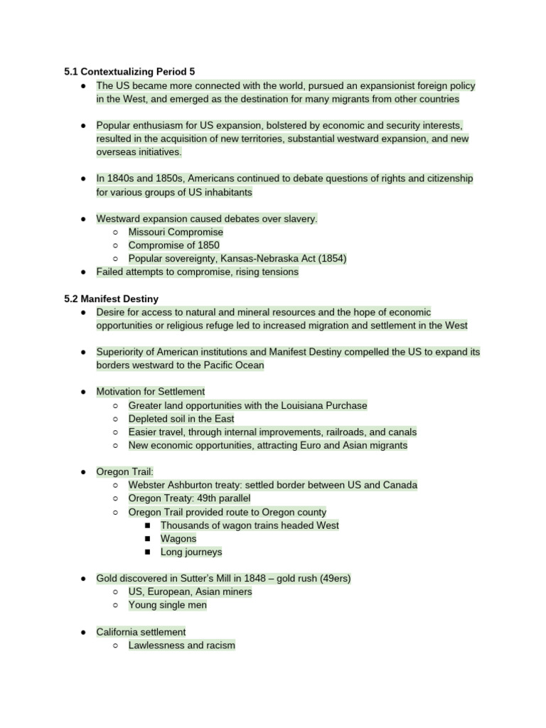 AP US History Period 5 - 1848-1877 | PDF | Reconstruction Era | Abraham ...