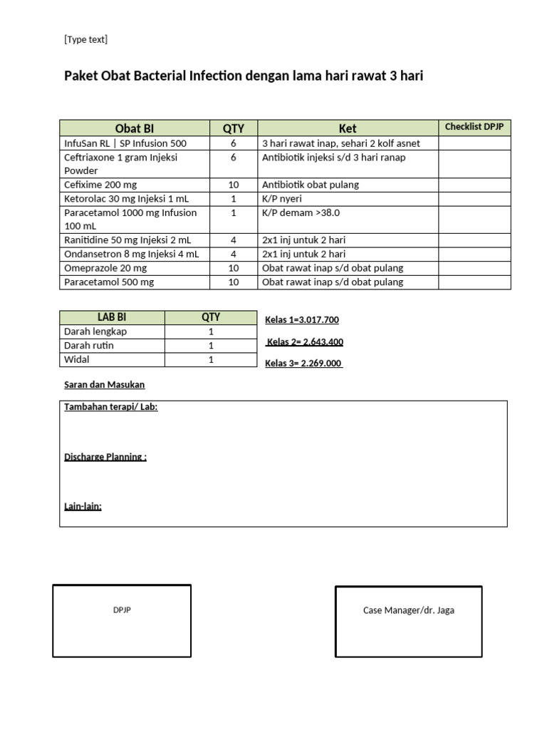 Paket Obat Bacterial Infection Dan Viral Infection | PDF