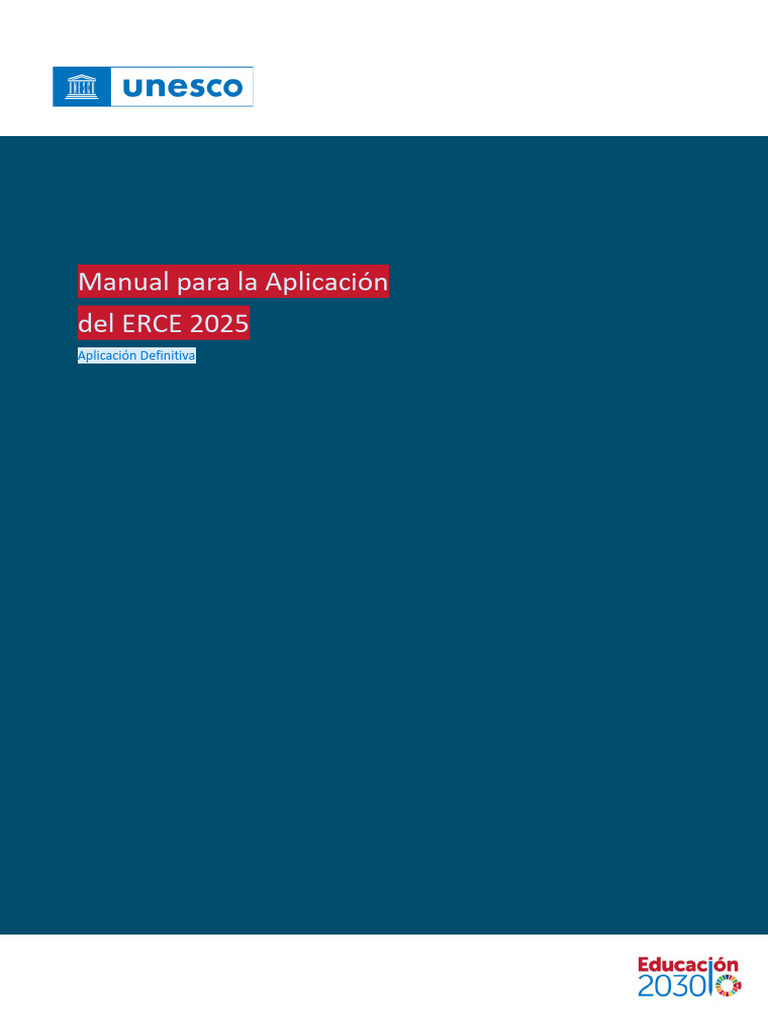 Manual para La Aplicación ERCE 2025 | PDF | Evaluación | Enseñando