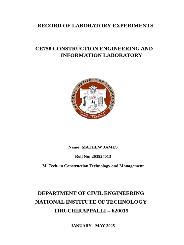 Lab Record Front Page - Template | PDF | Technical Drawing | Line ...