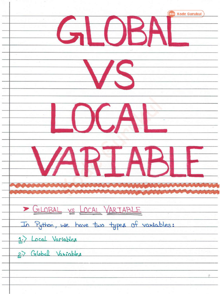 57 Global and Local Variables | PDF