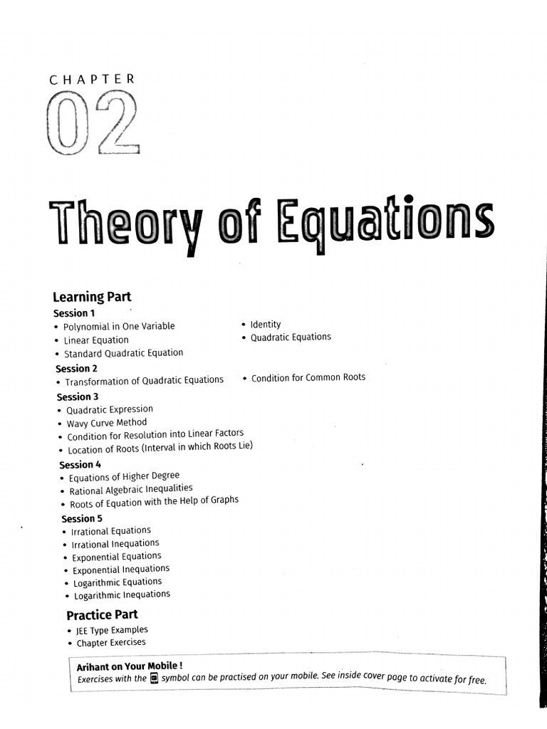 Theory of Equations Part-1 | PDF