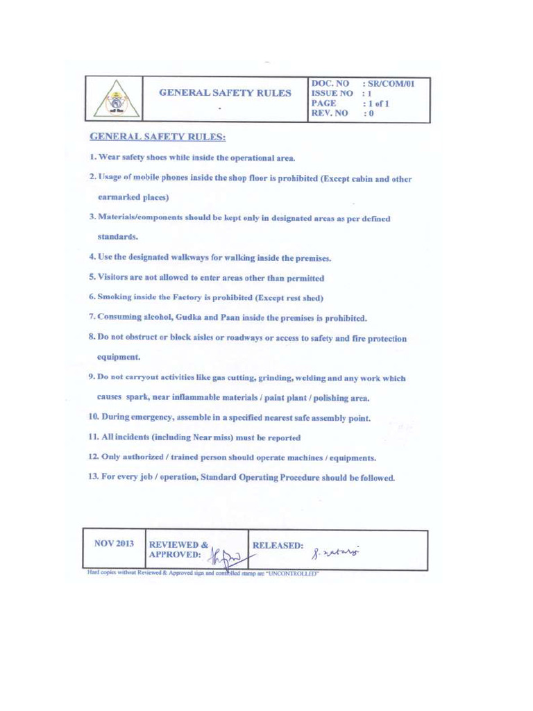 General Safety Instructions | PDF
