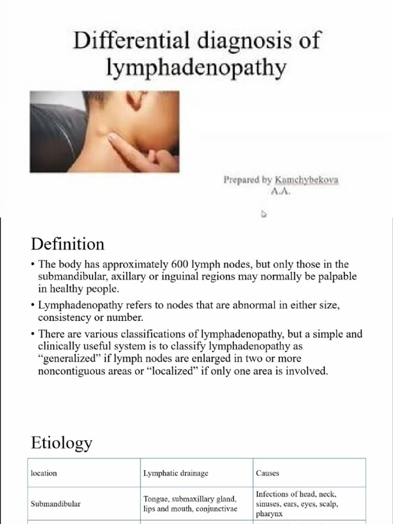 Differential Diagnosis of Lymphadenopathy | PDF