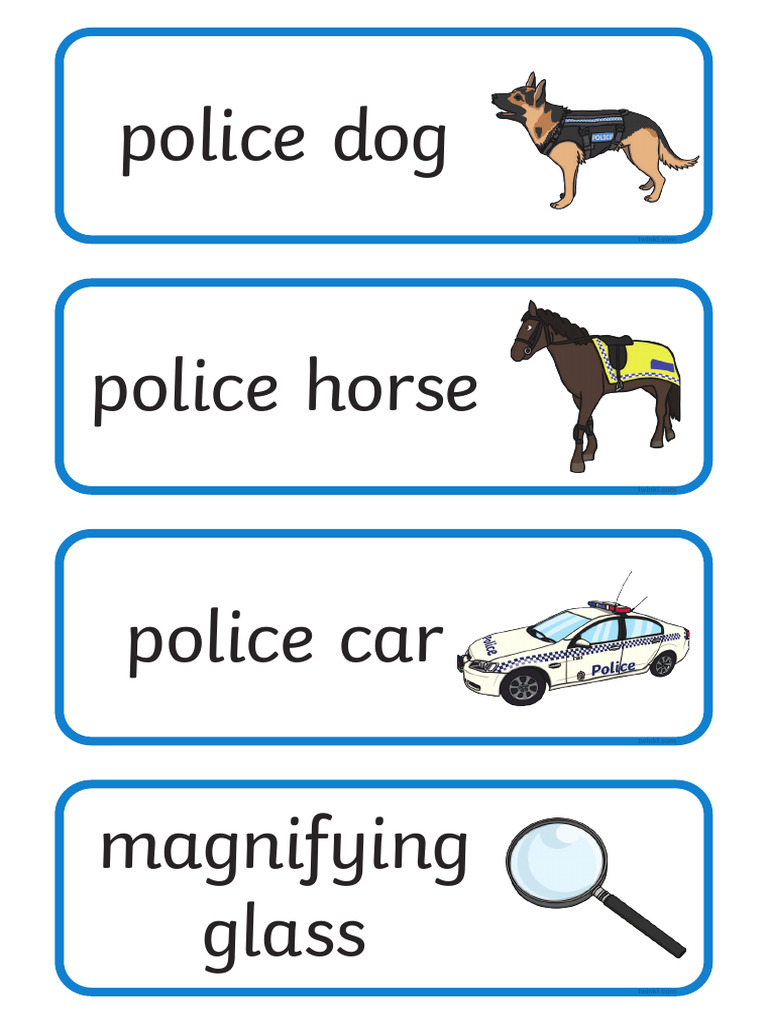 Australia Police Word Cards Ver 2 | PDF