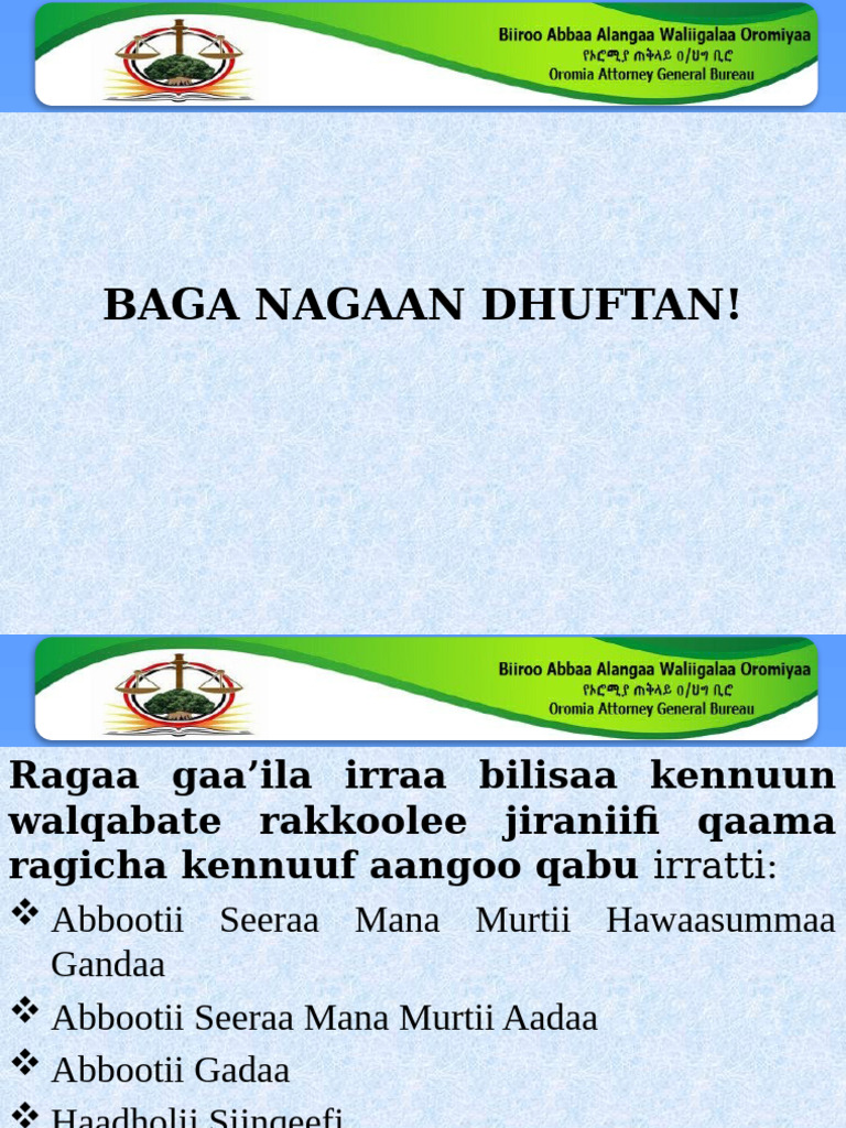 Ragaa Gaa'Ila Irraa Bilisaa Kennuun Walqabate Rakkoolee Jiraniifi | PDF
