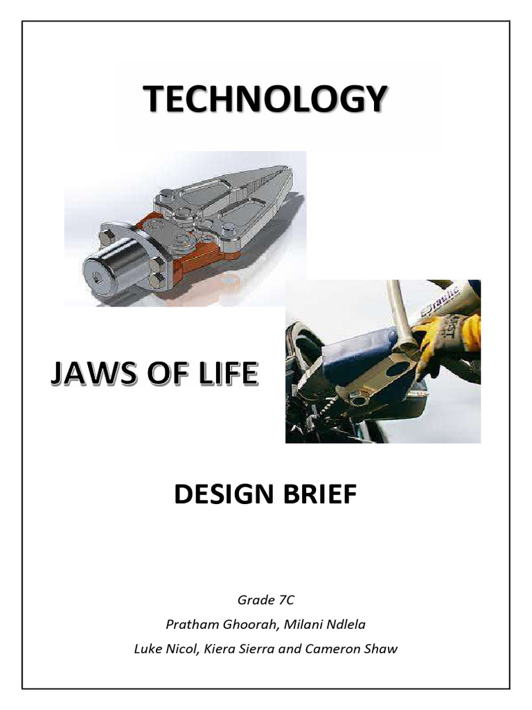 Technology - Gr7 - Jaws of Life Model | PDF | Mechanical Engineering ...
