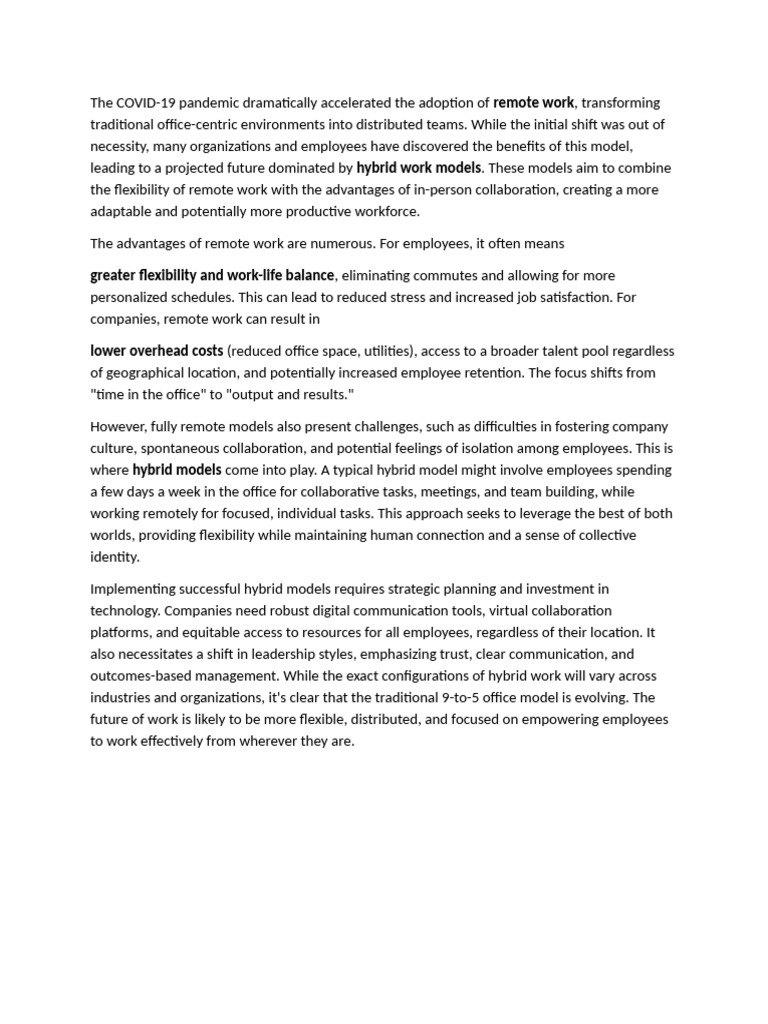 Doc7 The Future of Remote Work and Hybrid Models | PDF
