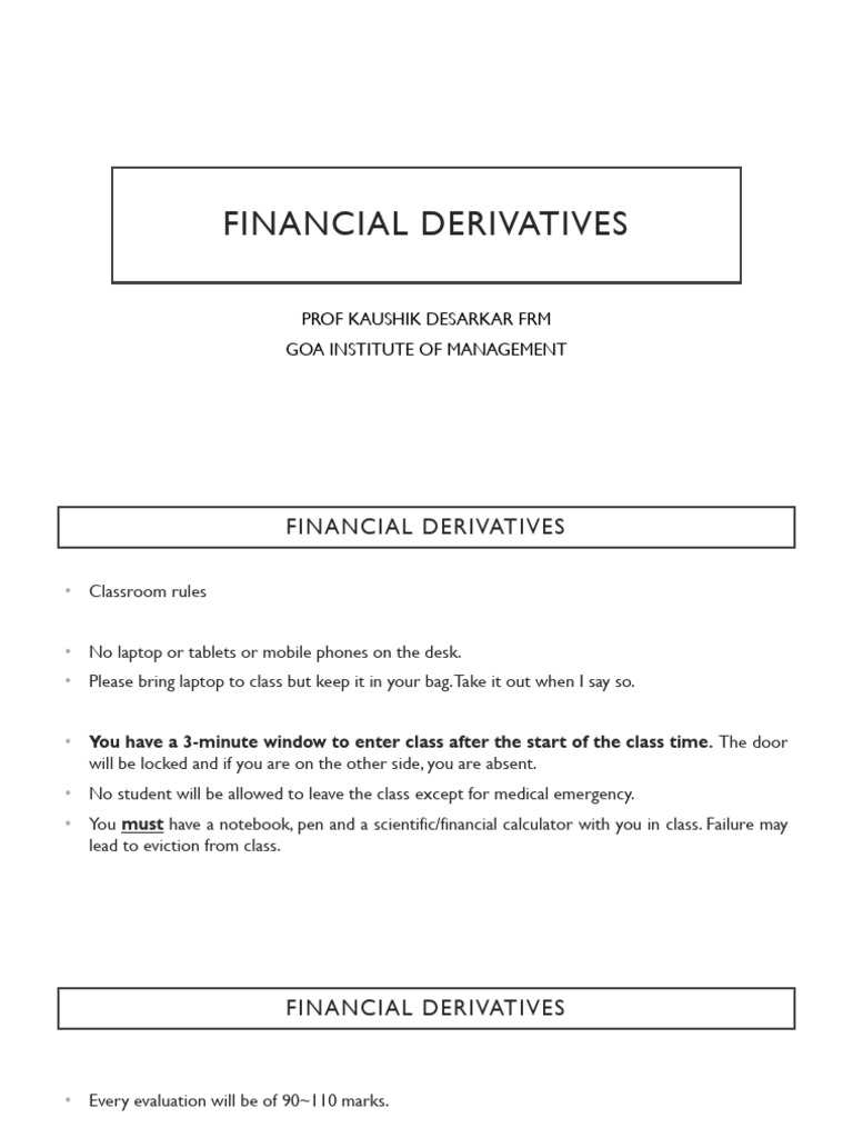 Financial Derivatives Course Overview | PDF | Option (Finance ...