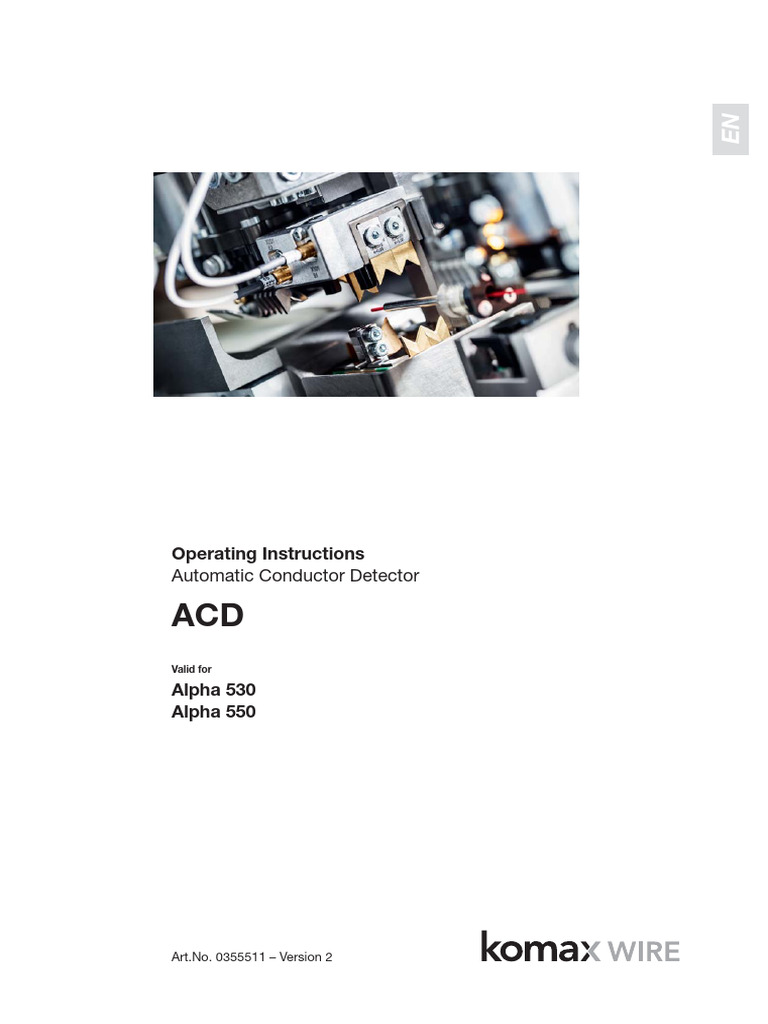 Alpha 530 ACD Operating Instructions | PDF | Wire | Sensor