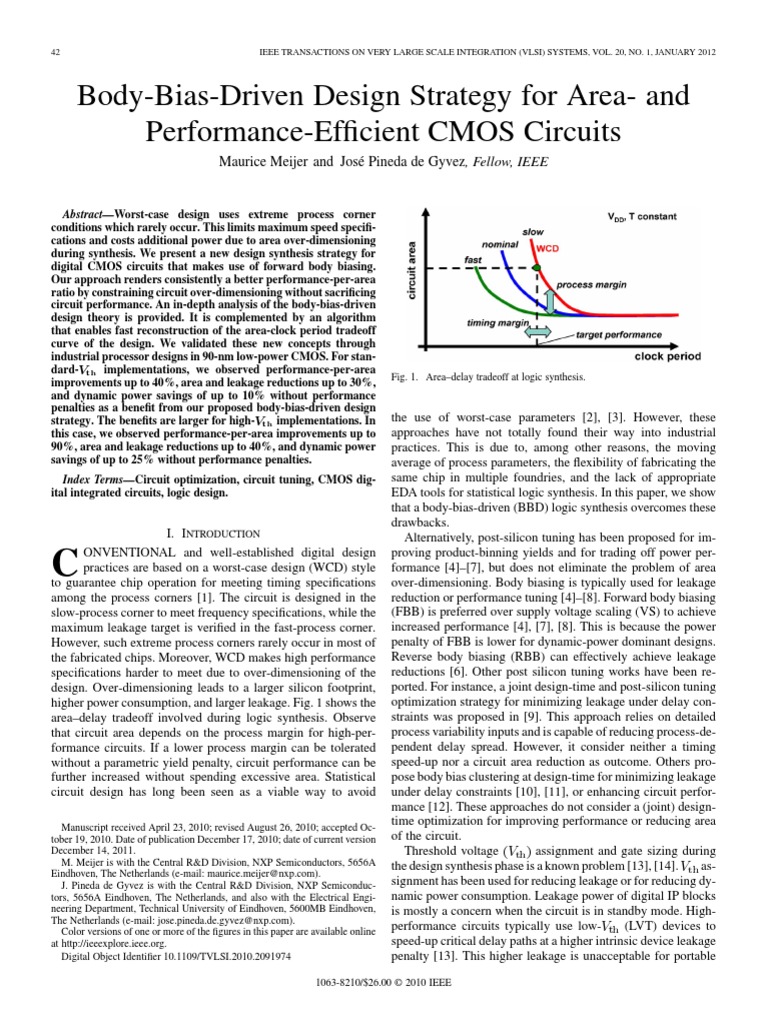 Body-Bias-Driven Design Strategy For Area-And Performance-Efficient ...