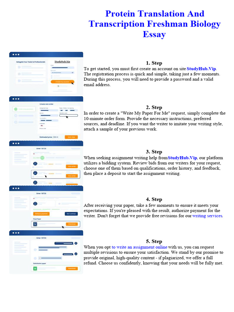 Protein Translation and Transcription Freshman Biology Essay | PDF ...