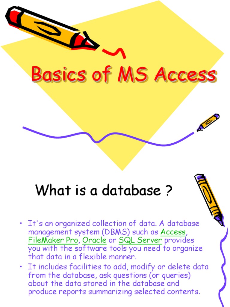 Basics of MS Access | Download Free PDF | Microsoft Access | Table (Database)