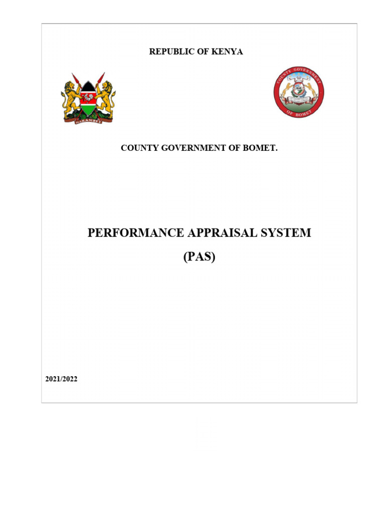 Bomet County PAS Guidelines 2021/2022 | PDF | Performance Appraisal ...