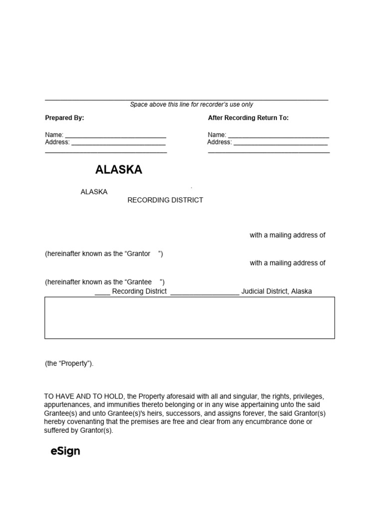 Alaska Special Warranty Deed Form | PDF | Deed | Environmental Law