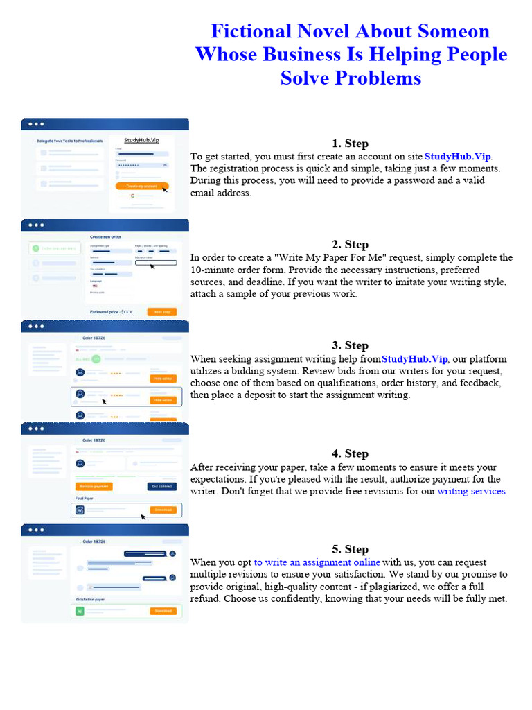 Fictional Novel About Someon Whose Business Is Helping People Solve ...