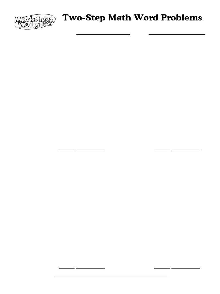 WorksheetWorks TwoStep Math Word Problems 1 | PDF | Units Of Measurement