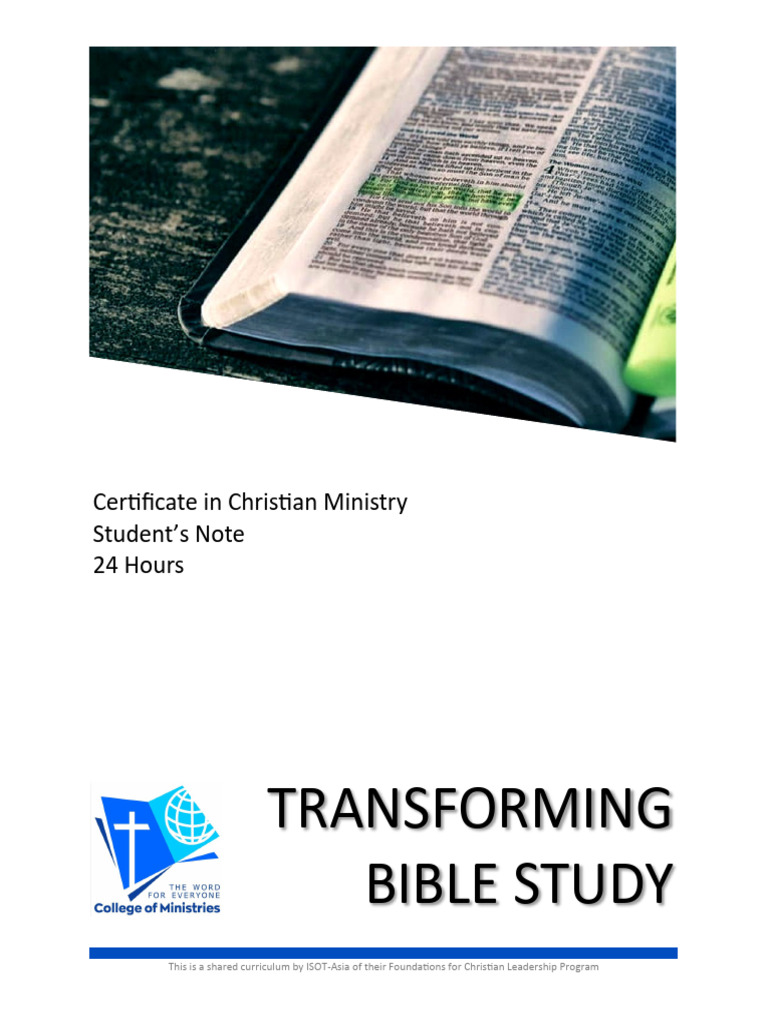 M01 SN Transforming Bible Study Revised | PDF | Bible | Translations