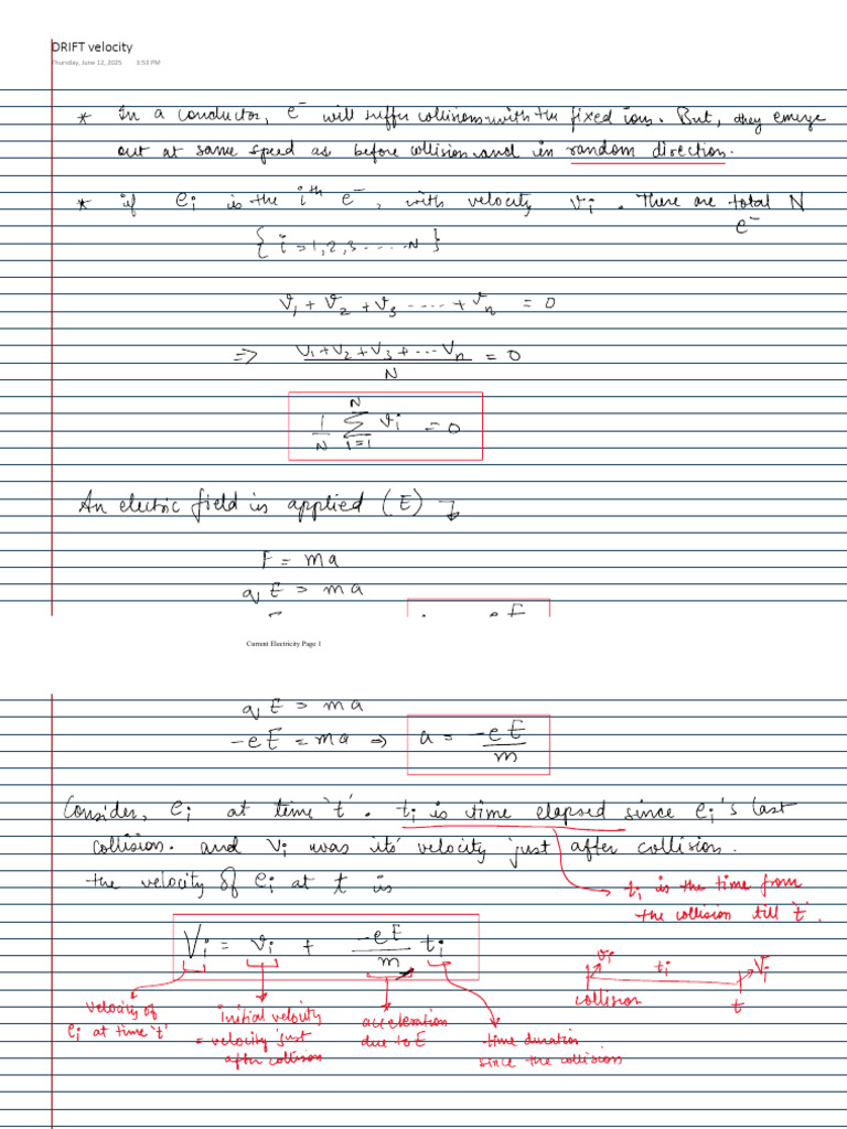 Chap3 - 2 - Drift Velocity | PDF