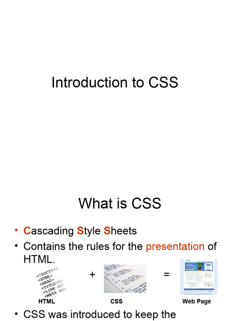 Introduction To CSS | PDF | Html Element | Html