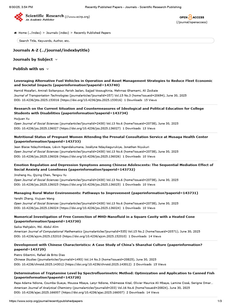Recent Academic Papers on Scribd | PDF | Open Access