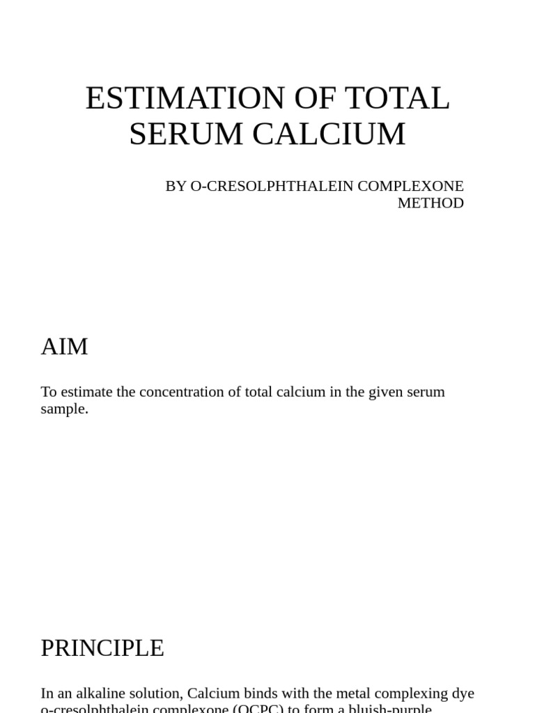 Estimation of Calcium | PDF | Diseases And Disorders